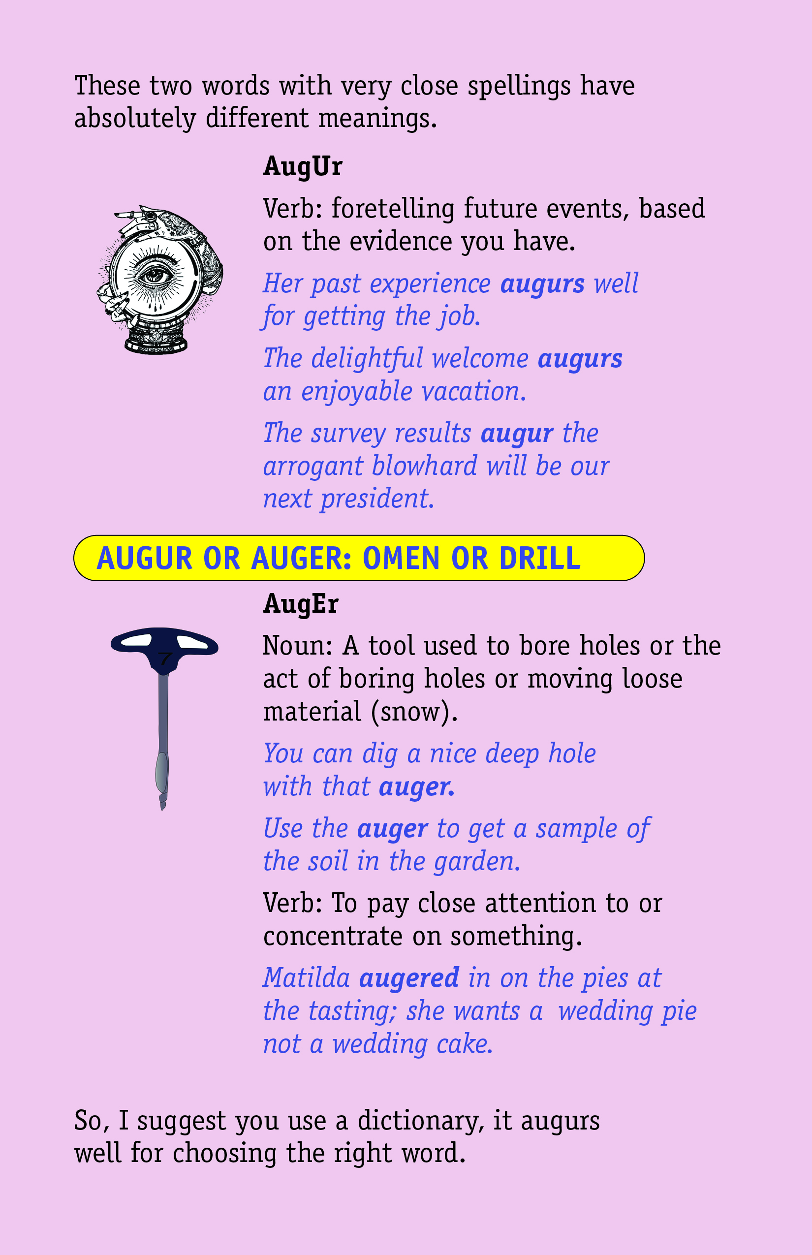 Augur or Auger: Omen or Drill | The Dutty